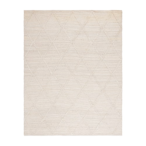 Martha Stewart Iona Solid Woven Indoor Rectangular Area Rug  One Size  White