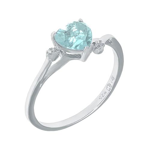 Click here for Simulated Aquamarine and Genuine White Topaz Sterl... prices
