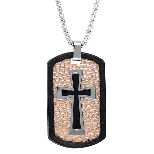Click here for Mens Sterling Silver Cross Dog Tag 24 Inch Pendant... prices