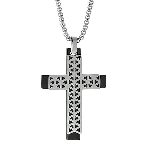 Click here for Mens Sterling Silver Cross 24 Inch Pendant Necklac... prices