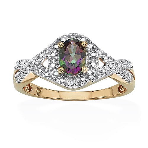 Click here for Womens Diamond Accent Genuine Mystic Fire Topaz 18... prices