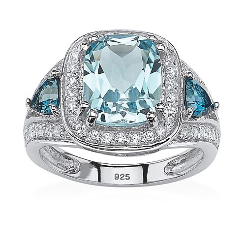 Click here for Womens Genuine Blue Topaz Cocktail Ring  9  Swiss... prices