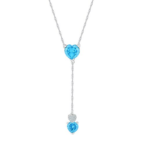 Click here for Womens Blue Topaz Sterling Silver 18 Inch Y Neckla... prices