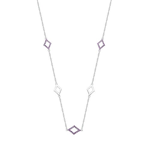 Click here for Womens Genuine Purple Amethyst Sterling Silver Dia... prices