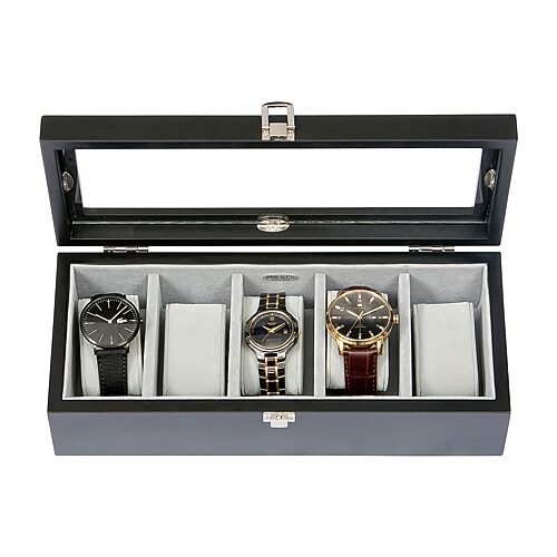Click here for Mele Co. Tate Glass Top Wooden Watch Box in Java F... prices