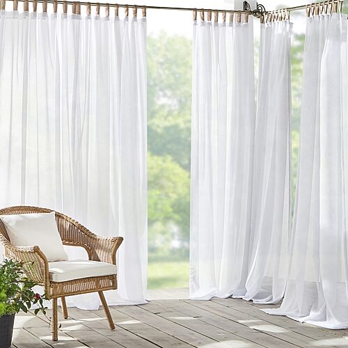Click here for Threadmade Darien Sheer Tab Top Window Curtain Pan... prices