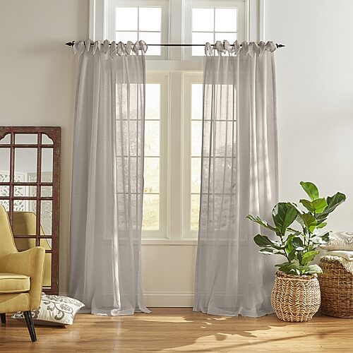 Click here for Elrene Home Fashions Vienna Tie-Top Sheer Curtain... prices