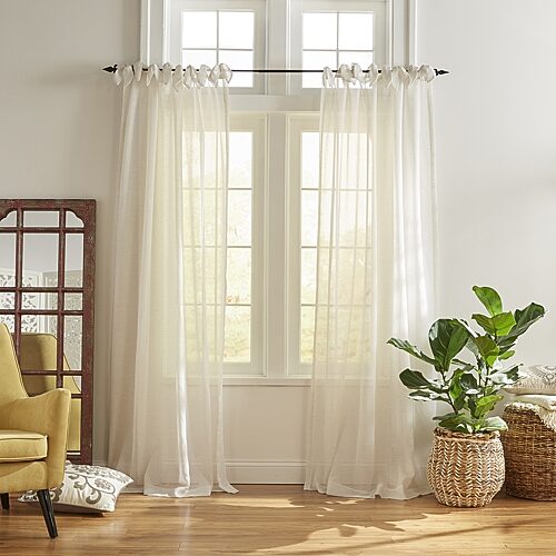 Click here for Elrene Home Fashions Vienna Tie Top Sheer Single C... prices