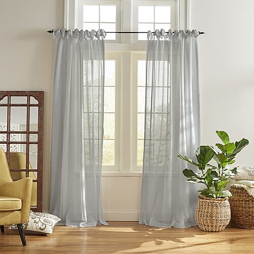 Click here for Threadmade Vienna Tie-Top Sheer Window Curtain prices