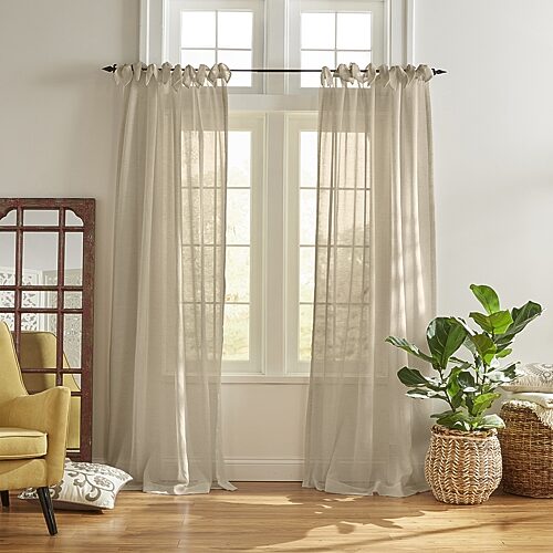 Click here for Threadmade Vienna Tie-Top Sheer Window Curtain prices