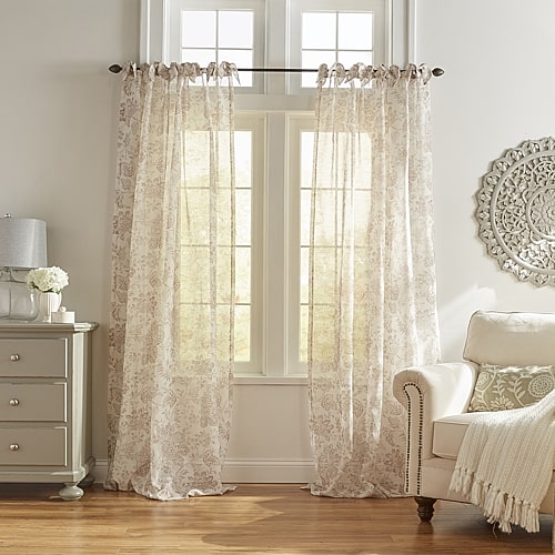 Click here for Elrene Home Fashions Westport Floral Tie-Top Sheer... prices
