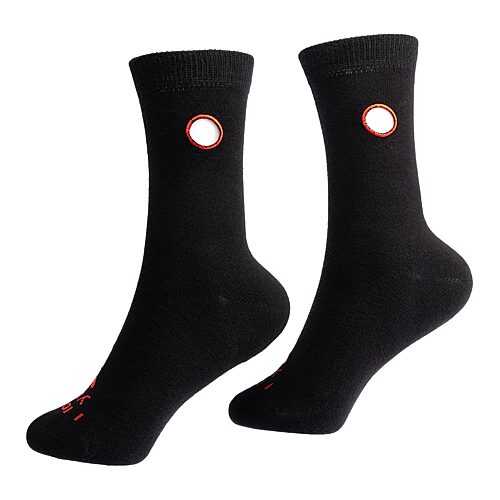 Beedlebug Easy Pull On Little & Big Kid Unisex Adaptive 1 Pair Crew Socks  Large  Black