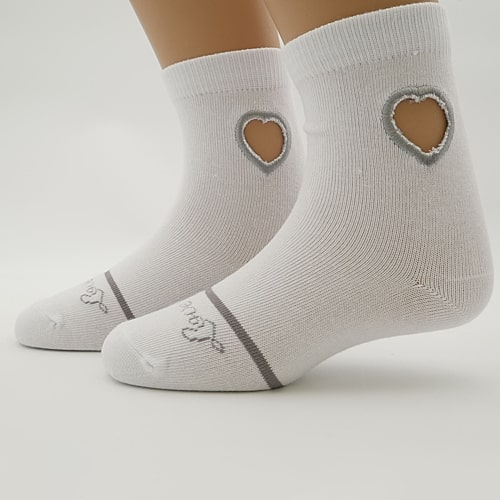 Beedlebug Easy Pull On Toddler Unisex Adaptive 1 Pair Crew Socks  X-small  White