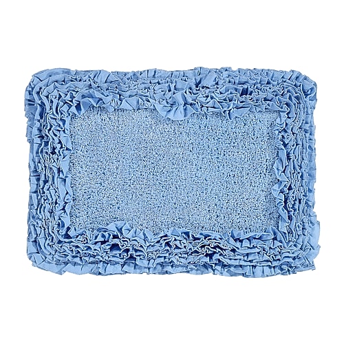 Better Trends Ruffle Bath Rug  21 x 34 - White