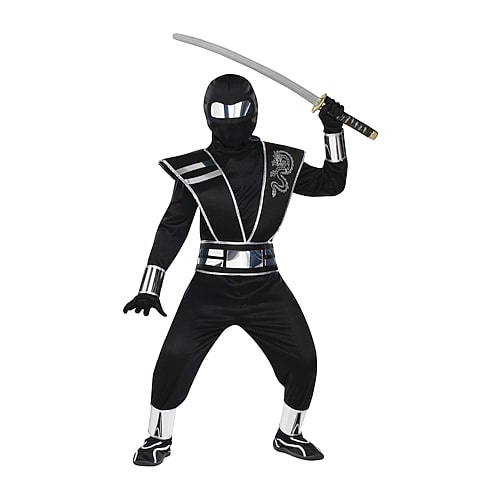 Click here for Little & Big Kid Boys Silver Mirror Ninja Costume... prices