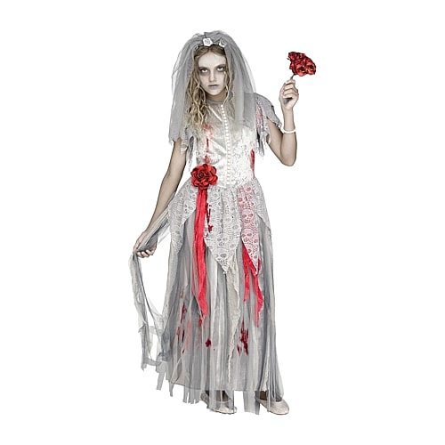 Click here for Little & Big Kid Girls Zombie Bride Costume  Large... prices