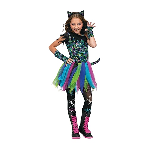 Click here for Little & Big Kid Girls Wild Cat Costume  8-10  Gre... prices