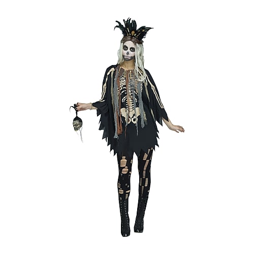 Click here for Womens Voodoo Poncho Costume  Medium  Black prices