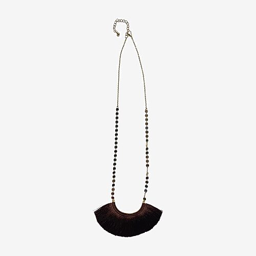 Bijoux Bar Fringe Womens 12 Inch Statement Necklace  One Size  Red