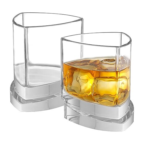 Click here for Joyjolt Aqua Vitae Off Base Triangle Whiskey Glass... prices