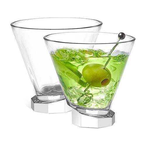 Click here for Joyjolt Aqua Vitae Off Base Octagon Martini Glasse... prices