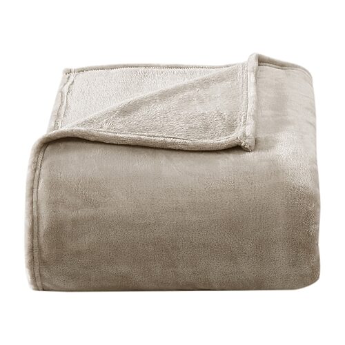 Poppy & Fritz Solid Ultra Soft Blanket  One Size  Beige