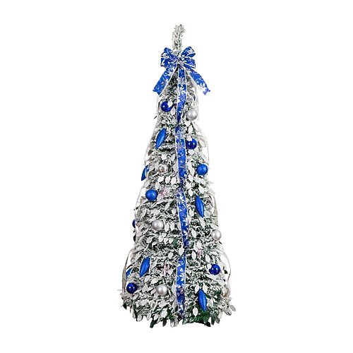 Click here for Nearly Natural 5 Foot Pre-Lit Flocked Collapsible... prices
