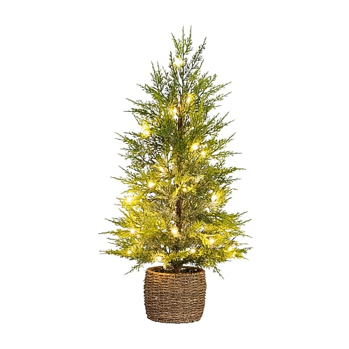 Click here for Nearly Natural 2 1/2 Foot Pre-Lit Flocked Christma... prices