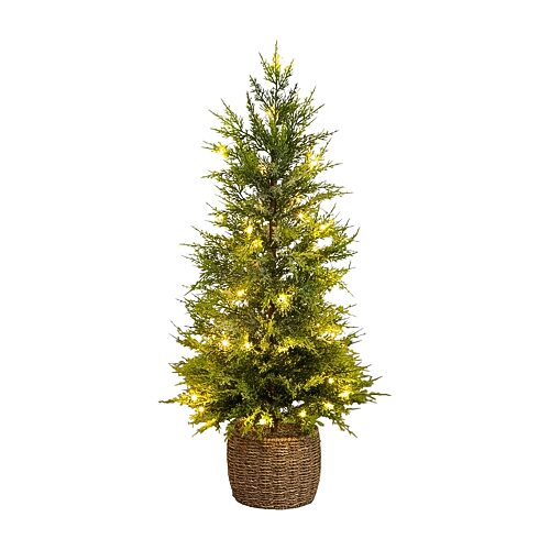 Click here for Nearly Natural 3 Foot Pre-Lit Flocked Christmas Tr... prices
