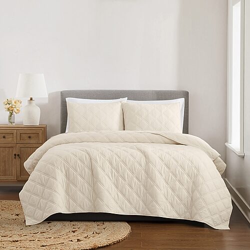 Click here for Brooklyn Loom Diamond Washed Cotton 3pc. Quilt Set prices