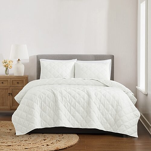 Click here for Brooklyn Loom Diamond Washed Cotton 2-Piece Quilt... prices