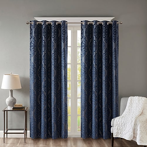 Click here for Madison Park Elysia Knitted Jacquard Damask Gromme... prices