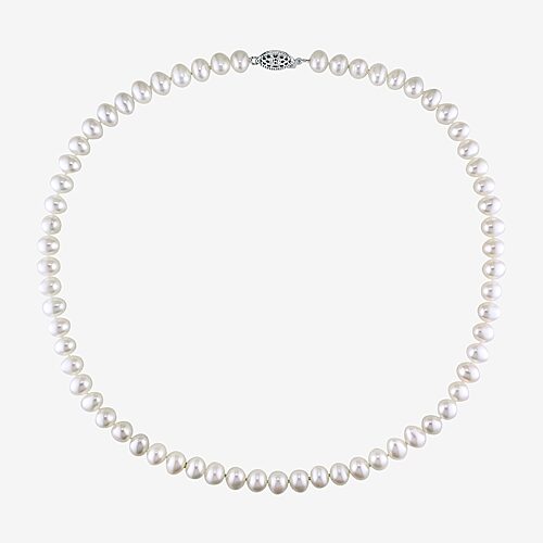 Click here for Womens White Sterling Silver 18 Inch Strand Neckla... prices