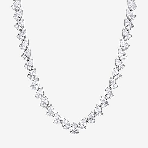 Click here for Womens White Sapphire Sterling Silver 18 Inch Tenn... prices