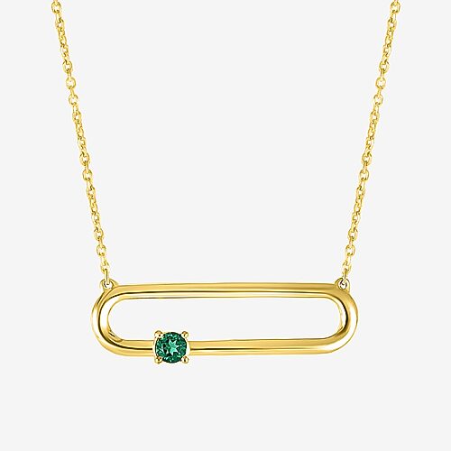 Click here for Womens Lab Created Green Emerald 14K Gold Over Sil... prices