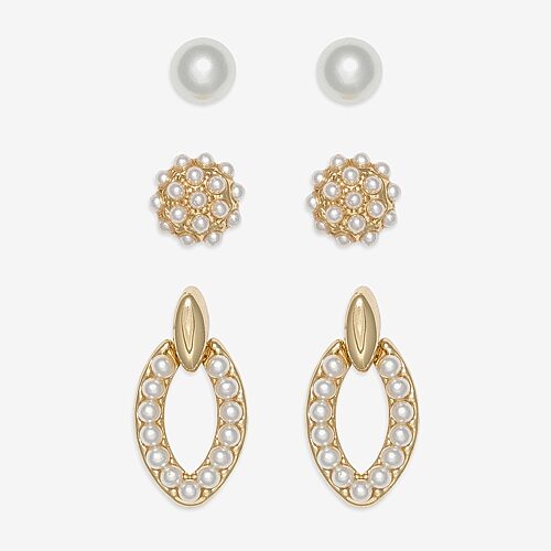 Click here for Mixit Womens Simulated Pearl Hypoallergenic 3 Pair... prices
