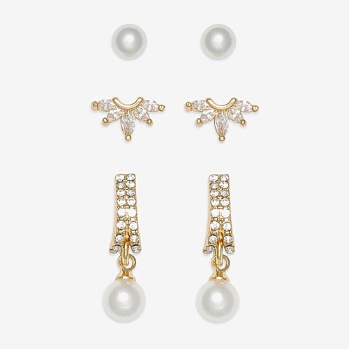 Click here for Mixit Womens Simulated Pearl Hypoallergenic 3 Pair... prices
