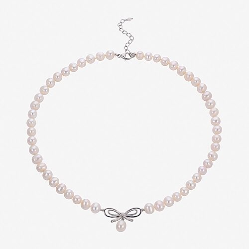 Click here for Womens White Sterling Silver 16 Inch Strand Neckla... prices