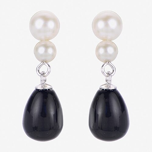 Click here for Womens Black Onyx Cultured Freshwater Pearl Sterli... prices