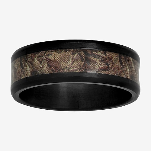 Click here for Mens Black Ceramic and Camo Inlay 8mm Comfort Fit... prices