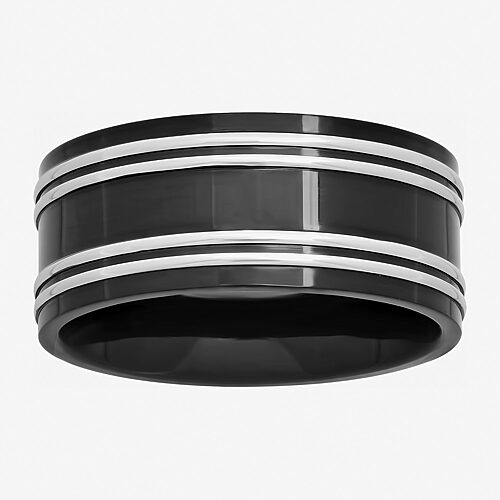 Click here for Mens 10mm Two-Tone Stainless Steel Wedding Band  8... prices