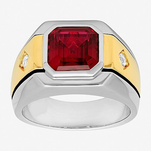 Click here for Mens Lab-Created Gemstone & White Sapphire Ring  8... prices
