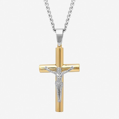 Click here for Mens Stainless Steel Crucifix Cross Pendant Neckla... prices