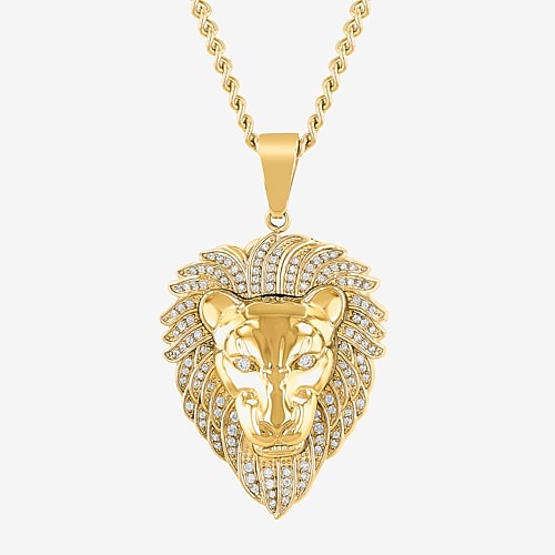 Click here for Lion Mens White Cubic Zirconia Stainless Steel 24... prices