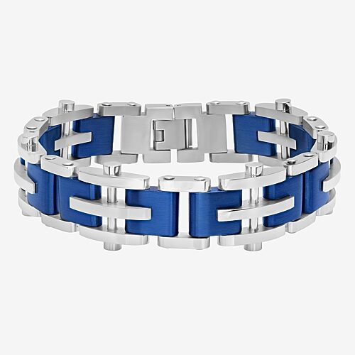 Click here for Mens 8 1/2 Inch Stainless Steel Blue IP Finish Cro... prices