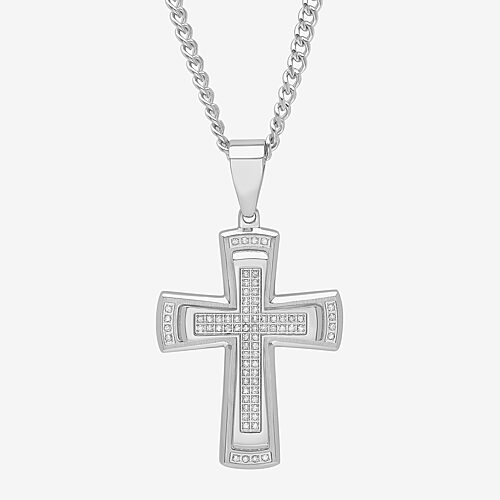 Click here for Mens 3/8 CT. T.W. Natural White Diamond Stainless... prices