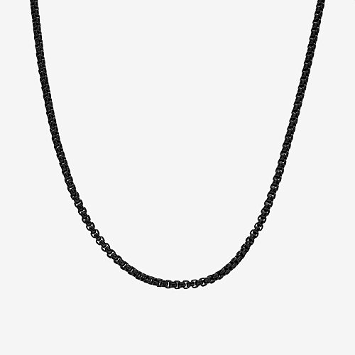 Click here for Mens 3.5mm Stainless Steel Box Chain  One Size  Bl... prices