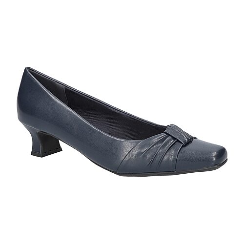 Easy Street Waive Womens Square Kitten Heel Pumps  10 Medium  Blue