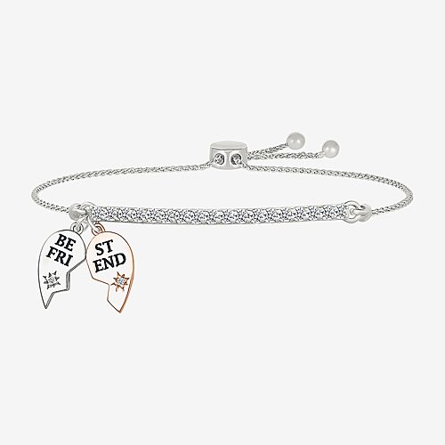 Click here for Best Friend Womens Lab Created White Sapphire 10K... prices