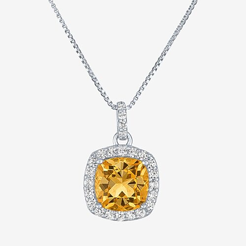 Click here for Womens Gemstone Sterling Silver Cushion Pendant Ne... prices